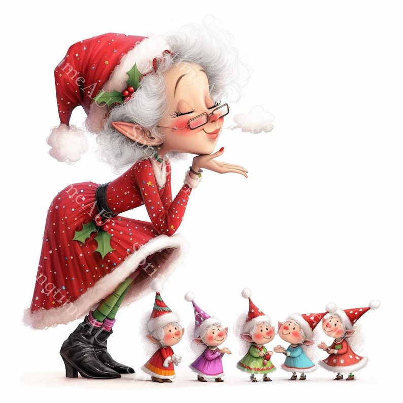 18 Funny Mrs Claus Clipart, Christmas Mrs Santa, Vintage Christmas ...