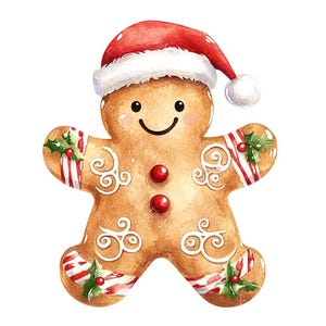 18 Gingerbread Man Clipart, Christmas Clipart, Christmas Card Art ...