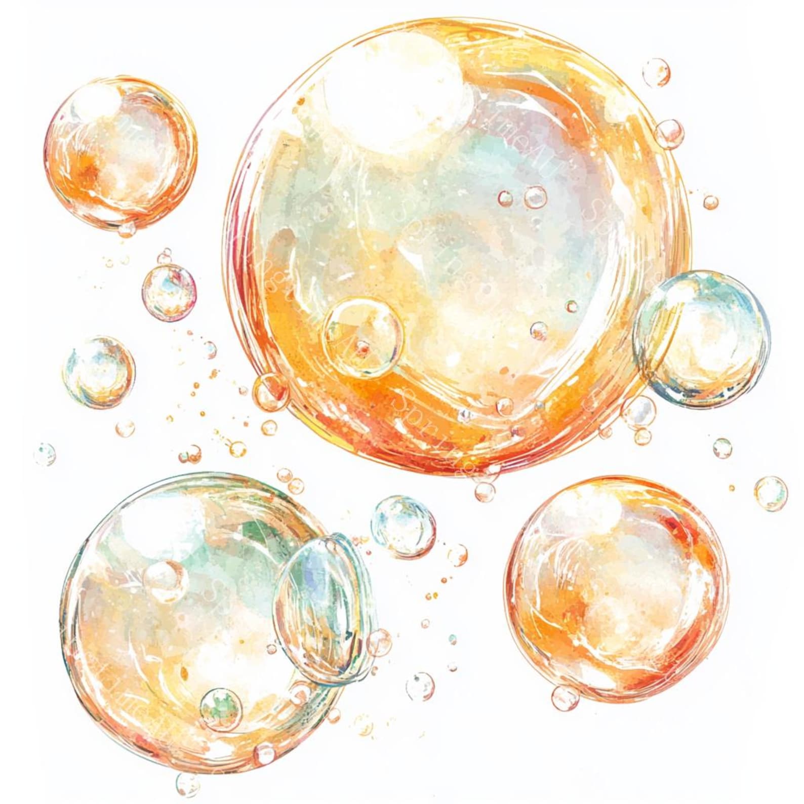 20 Pastel Soap Bubbles Clipart, Bubbly Clipart, Fantastic Bubbles ...