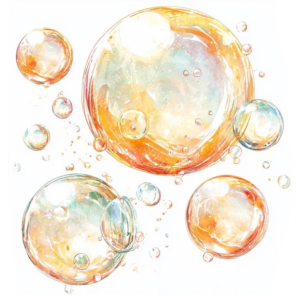 20 Pastel Soap Bubbles Clipart, Bubbly Clipart, Fantastic Bubbles ...