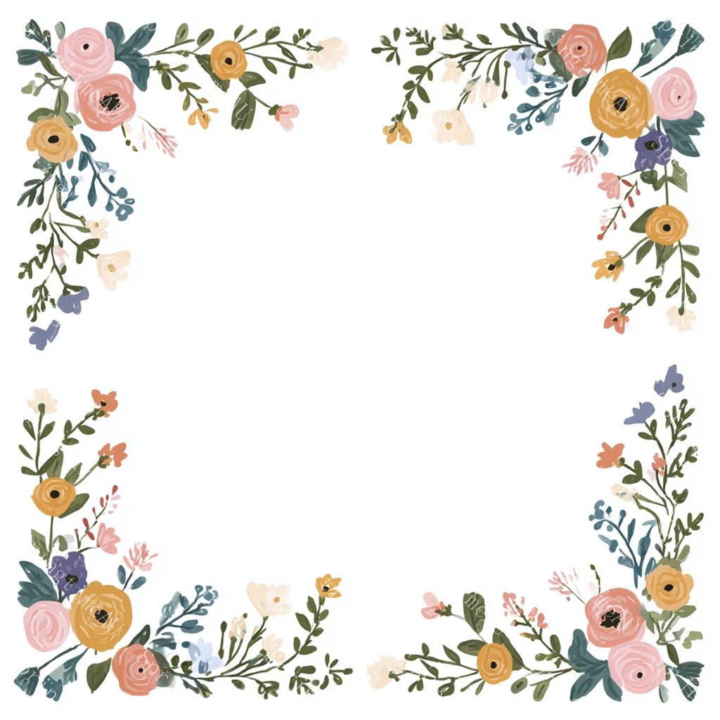 14 Cute Floral Frames Clipart, Floral Frame Borders, Wildflower Frame ...