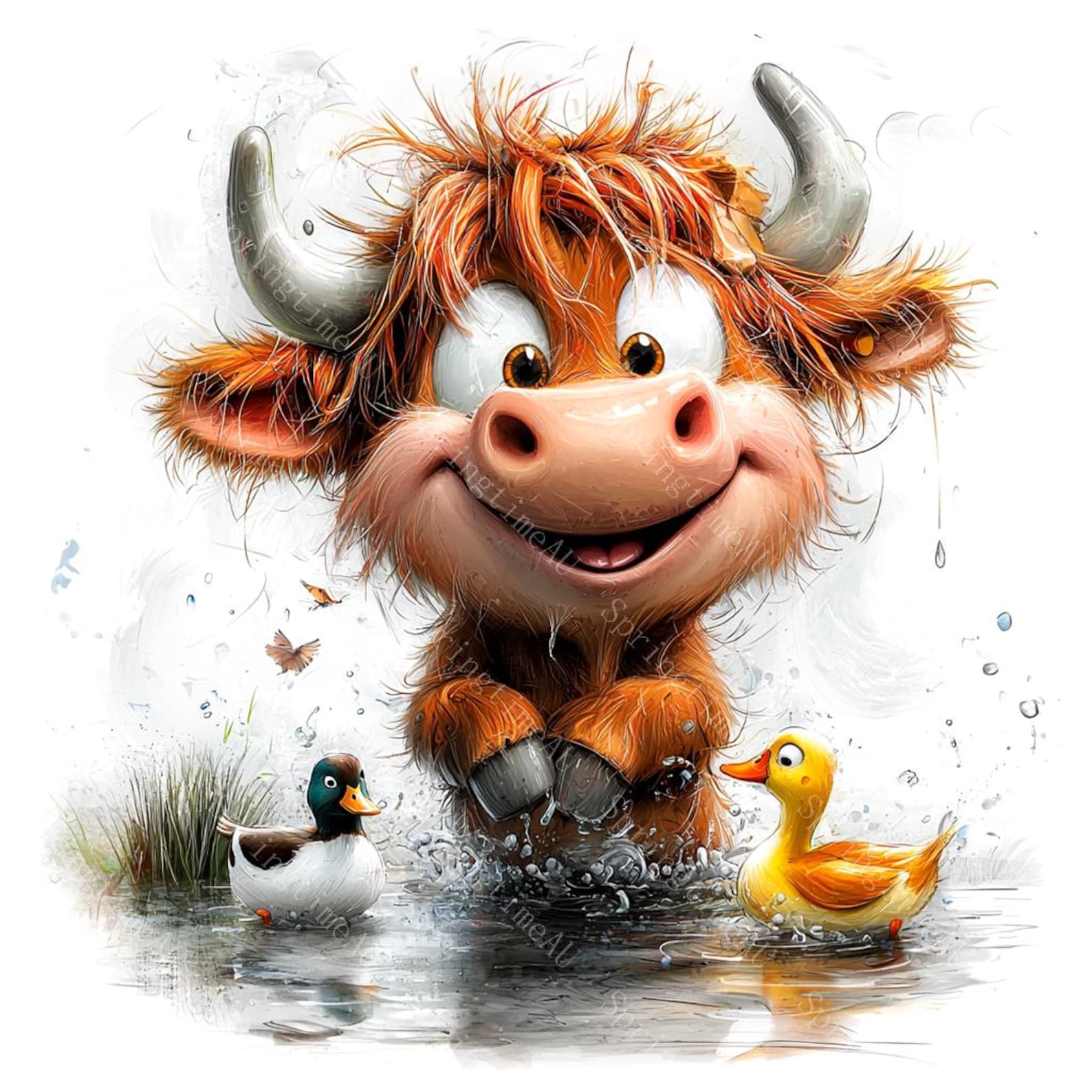 14 Quirky Highland Cow Clipart, Funny Highland Cow, Farm Animal Clipart ...