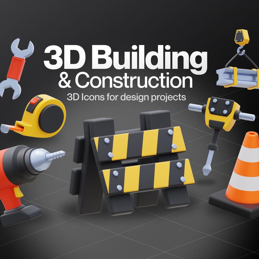Construcy - Construction 3D Icon Set | High Quality 3D Icon - Etsy
