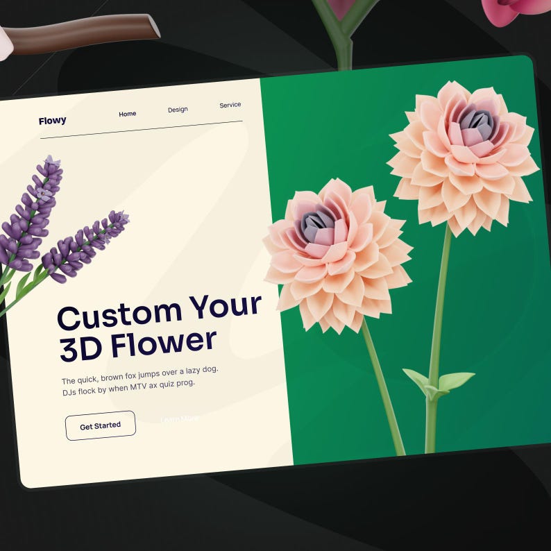 Flowy - Flower 3D Icon Set | Modern High Quality Realistic 3D Icon for ...