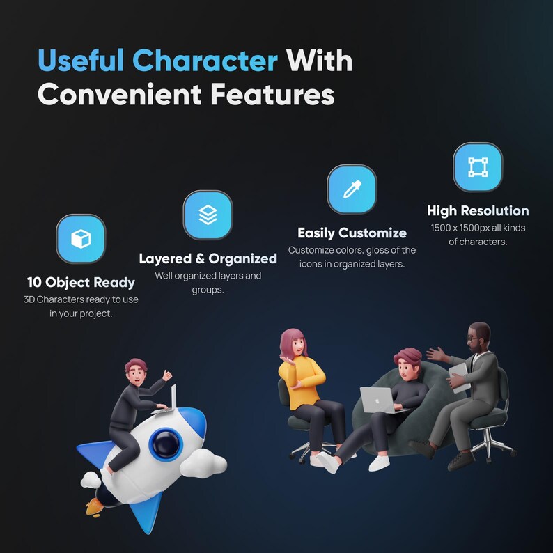 Workly - Startup & Work Environment 3D Character | High Quality 3D Icon ...