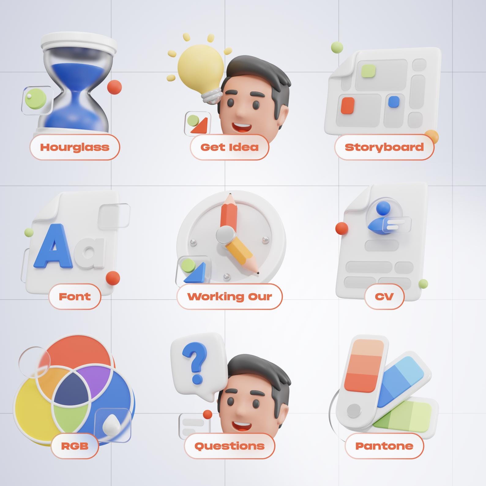 Graphy - Graphic Design 3D Icon Set | Modern High Quality 3D Icon Set ...
