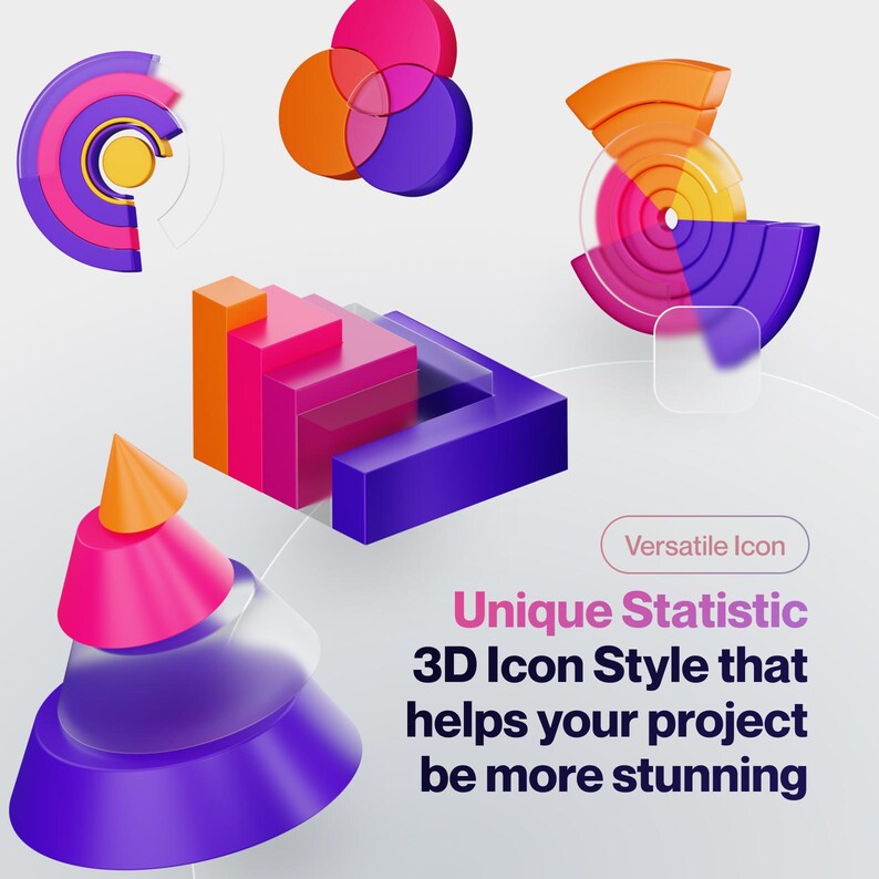 Charty - Chart Statistic 3D Icon Set | Modern High Quality Icon Set - Etsy