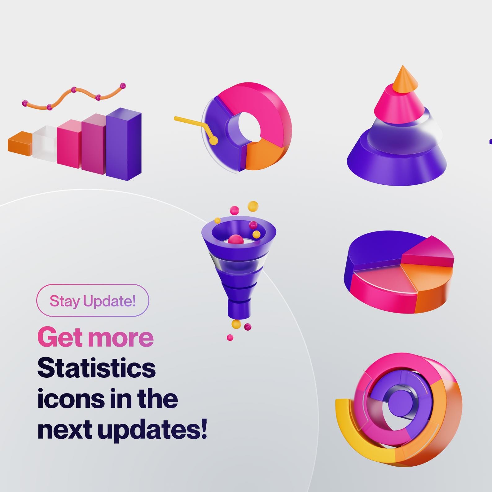 Charty - Chart Statistic 3D Icon Set | Modern High Quality Icon Set - Etsy