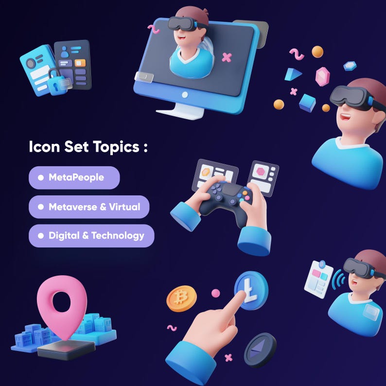 Metaversy - Metaverse 3D Icon Set | High Quality 3D Icon - Etsy