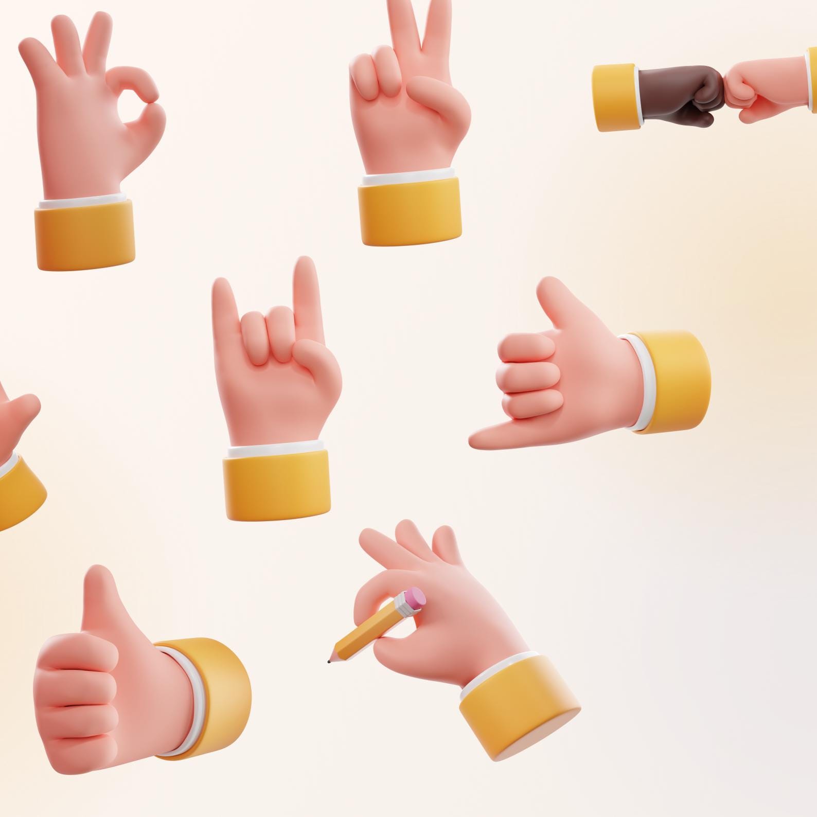 Handflufy - Cute Hand Gesture 3D Icon Set | Modern High Quality ...