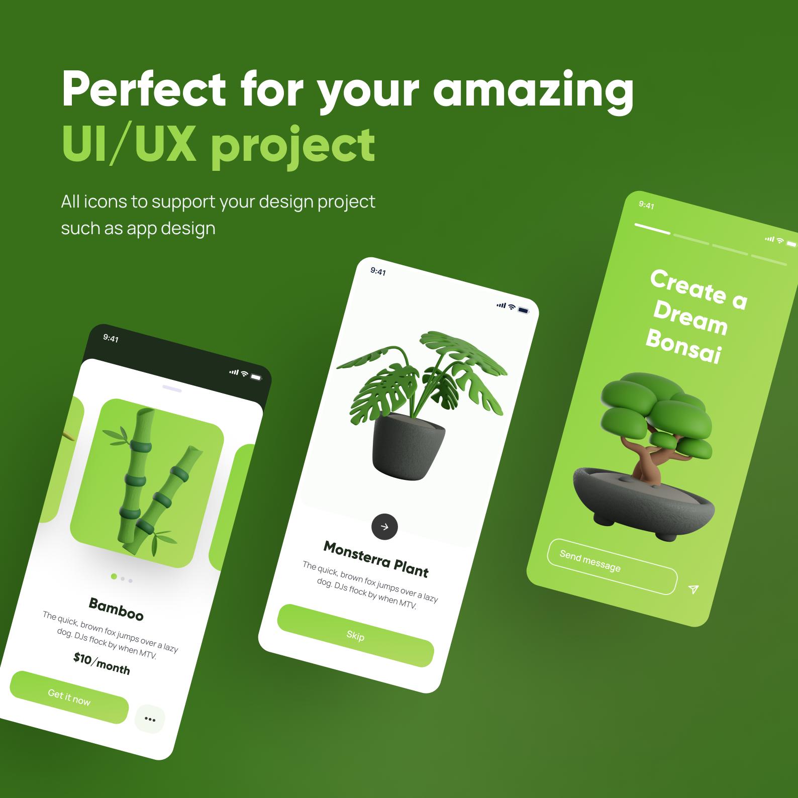Treeby - Tree & Plant 3D Icon Set | Modern High Quality Realistic 3D ...