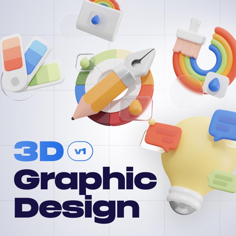 Graphy - Graphic Design 3D Icon Set | Modern High Quality 3D Icon Set ...