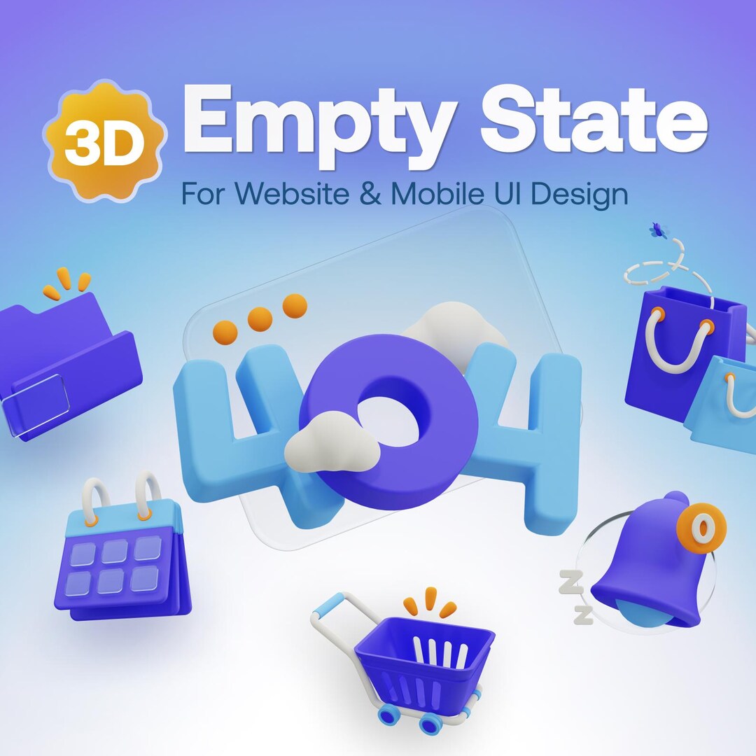 Stately Empty State 3D Icon Set High Quality 3D Icon - Etsy