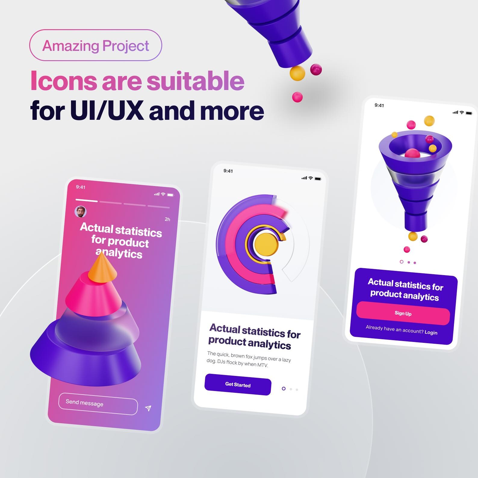 Charty - Chart Statistic 3D Icon Set | Modern High Quality Icon Set - Etsy