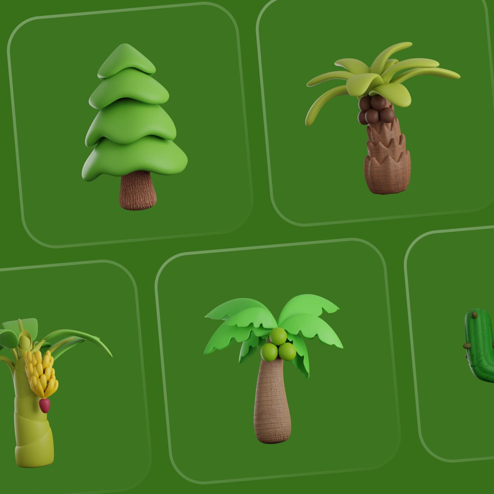Treeby - Tree & Plant 3D Icon Set | Modern High Quality Realistic 3D ...