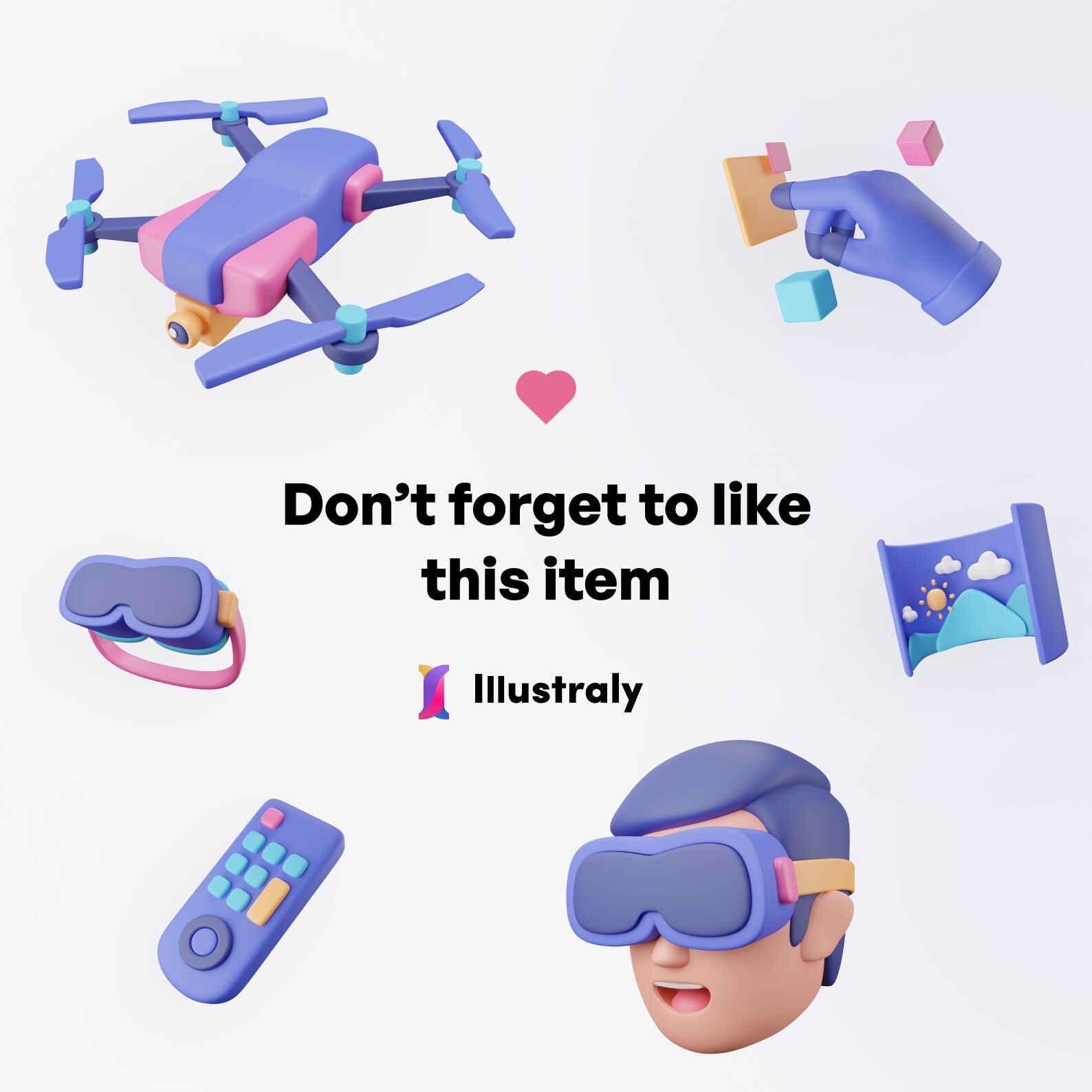 Virtually - AR VR 3D Icon Set | Modern High Quality Realistic 3D Icon ...