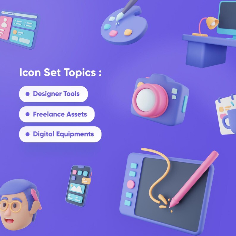 Freelancy - Freelance 3D Icon Set | High Quality Realistic 3D Icon Set ...