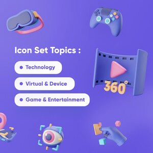 Virtually - AR VR 3D Icon Set | Modern High Quality Realistic 3D Icon ...