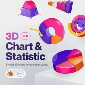 Charty Chart Statistic 3D Icon Set Modern High Quality Icon Set - Etsy