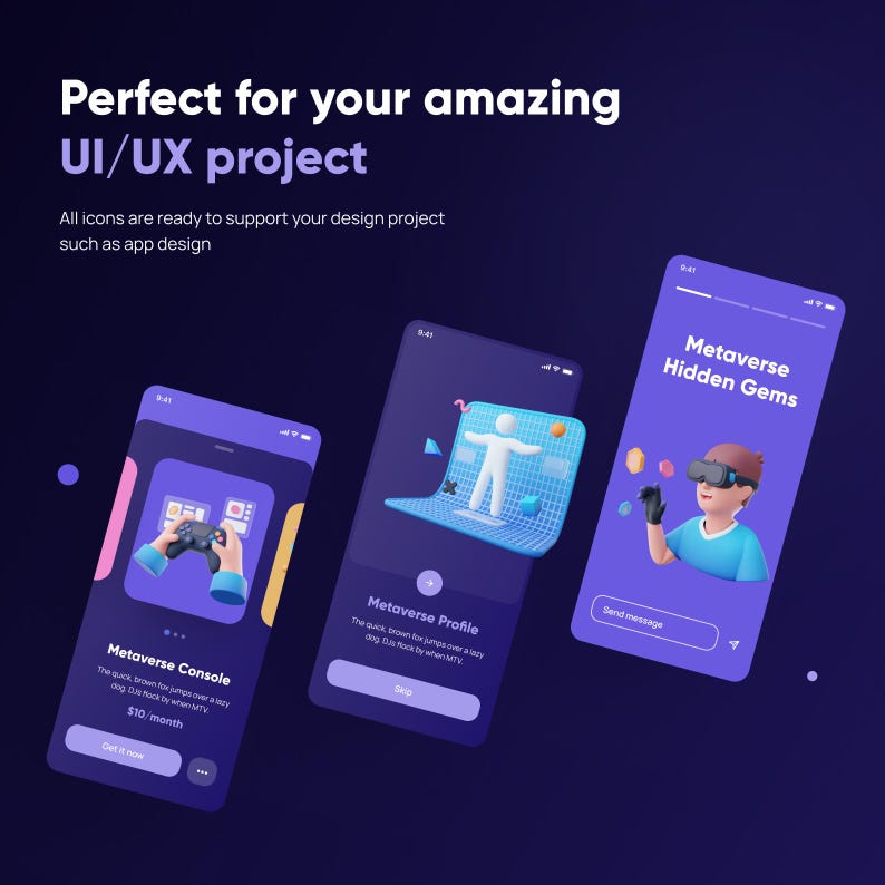 Metaversy - Metaverse 3D Icon Set | High Quality 3D Icon - Etsy