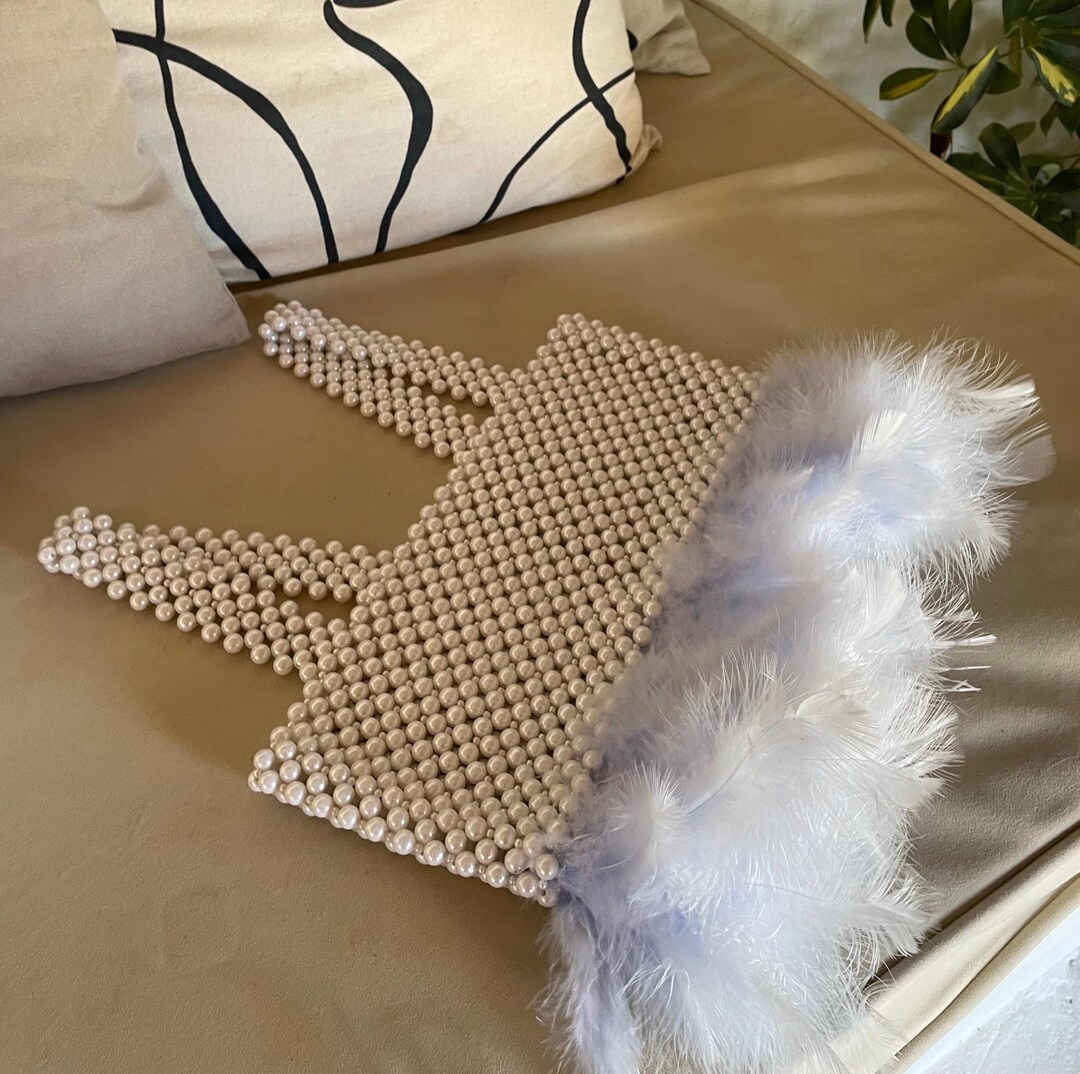 Handmade Pearl Bralette: Adjustable Back Straps, Size 36-38 - Etsy