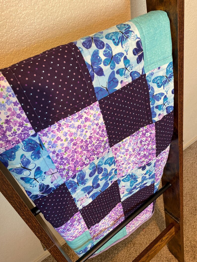 Purple and Teal Baby Quilt | Nursery Decor | Baby Girl Nursery ...