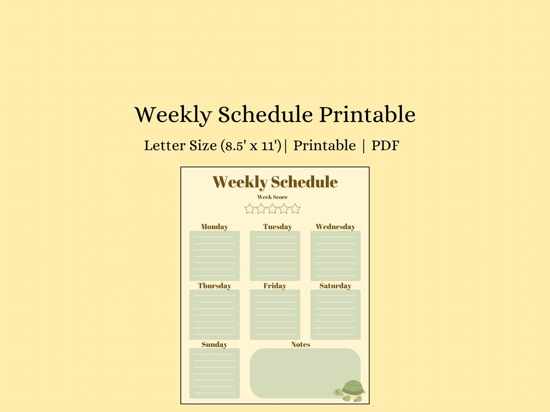 Weekly Planner Printable, Weekly Schedule, PDF Download - Etsy