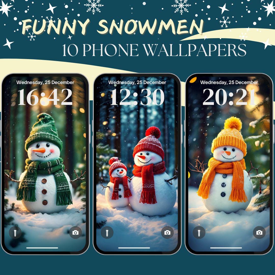 Funny Snowmen Phone Wallpapers, Winter Snowman Wallpaper Iphone, Winter ...