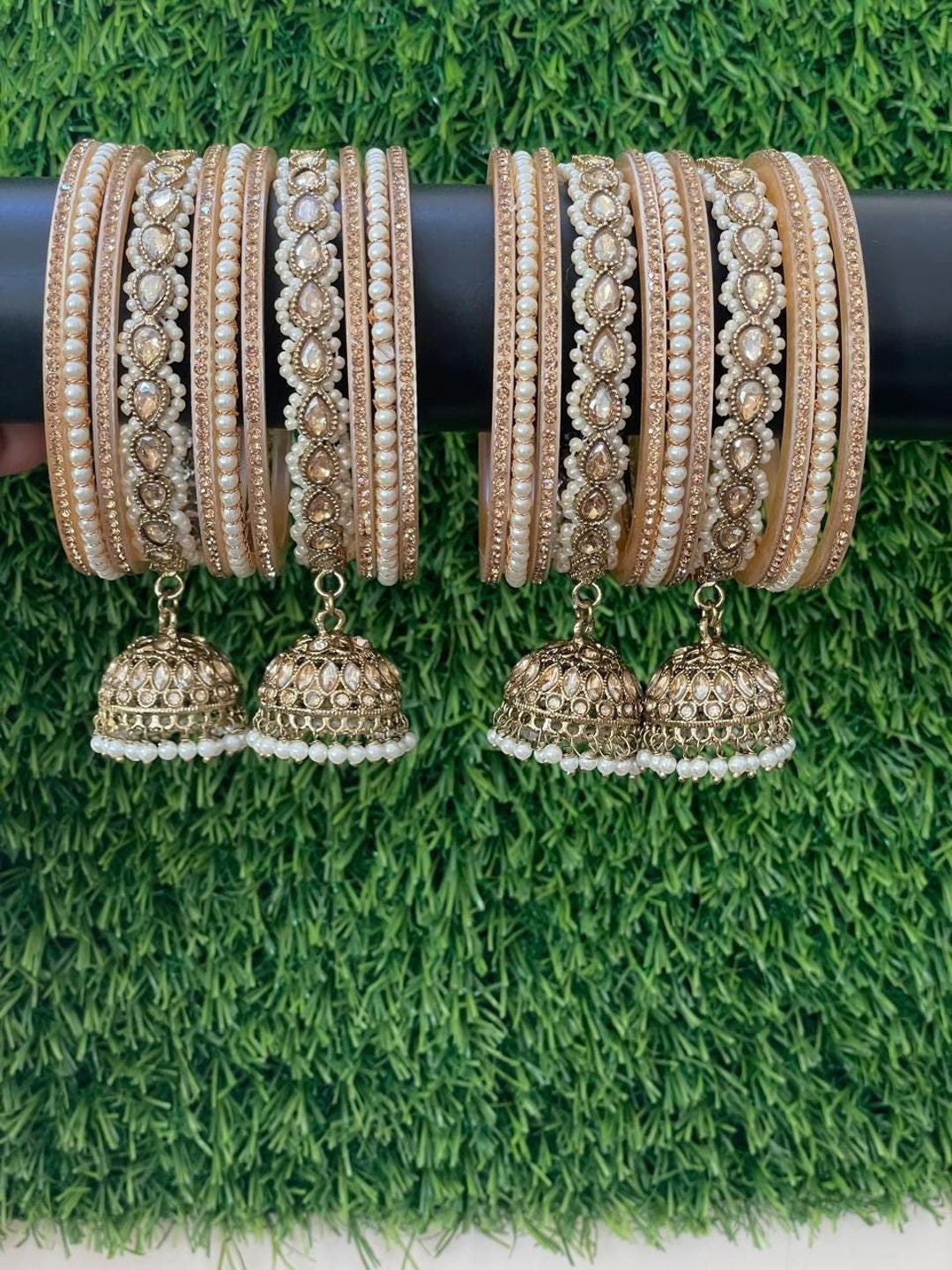 Stunning Indian/punjabi Kundan Bangles/chudiyan Set/ Bangles for ...