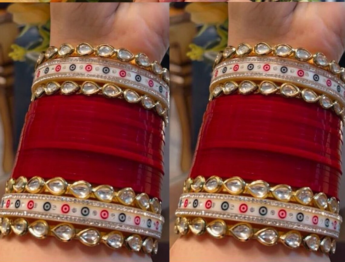 Punjabi Bridal Traditional Kundan Chuda Set/wedding Chooda/traditional ...