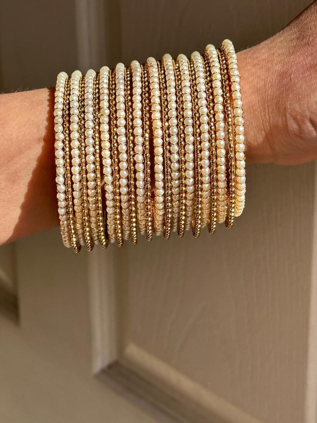 Indian Metal Fancy Bridal Bangle Set, Partywear Bangles, Pearl Bangles ...