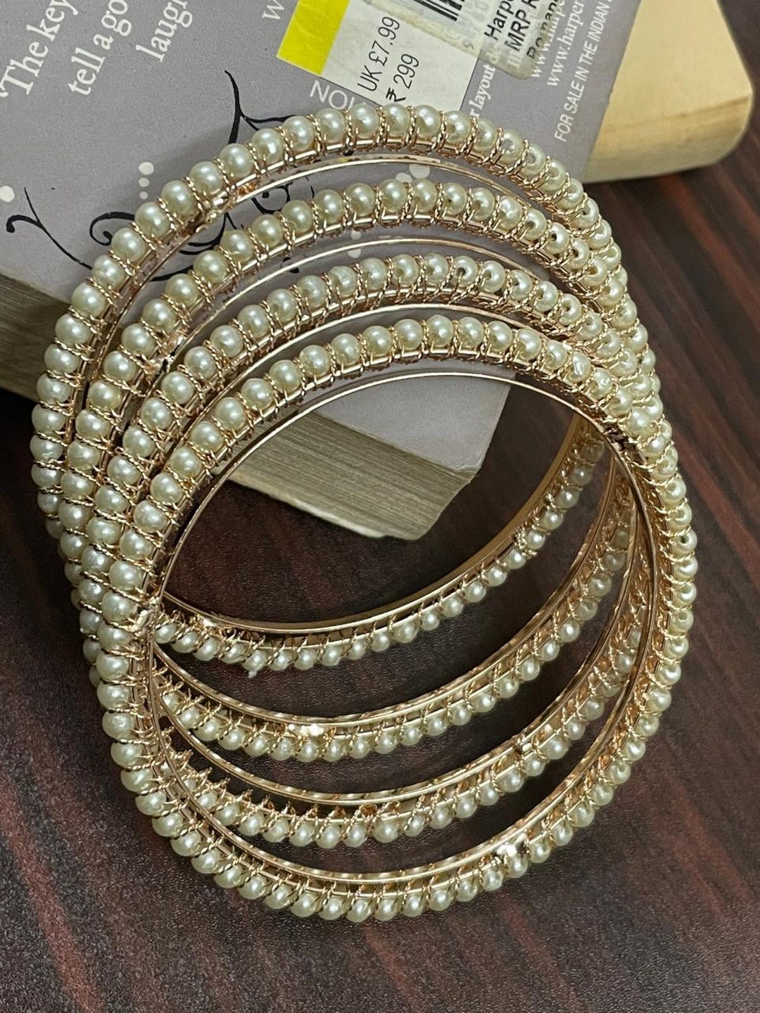 Designer Pearl Bangles -indian Bangles -bridesmaid Gift- Gold Plated ...