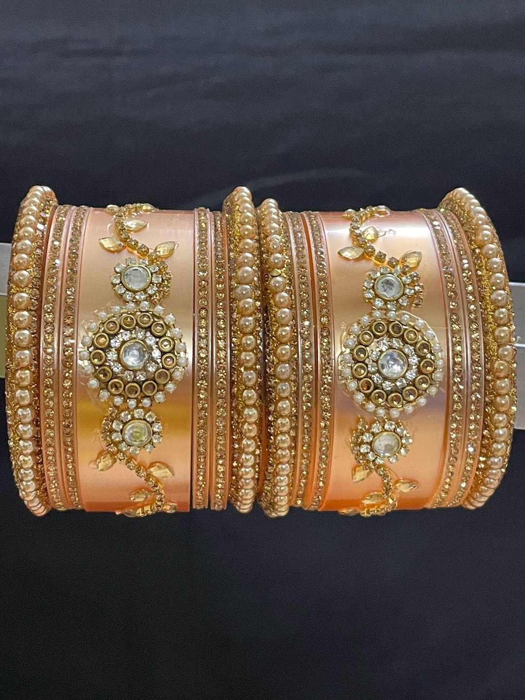 Wedding Chura Set, Beautiful Gold Bangles Set for Women, Traditional ...