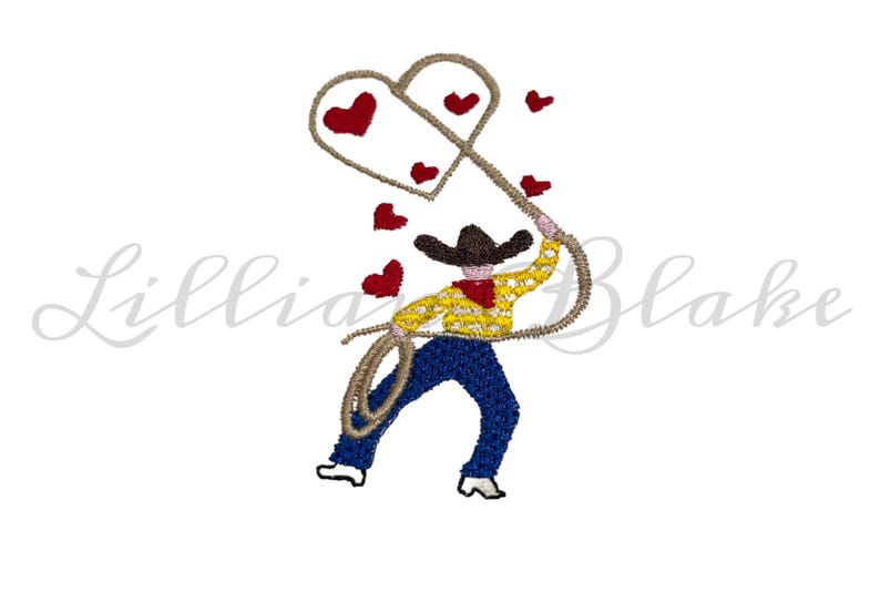 Valentine Cowboy Lasso Machine Embroidery Design - Etsy