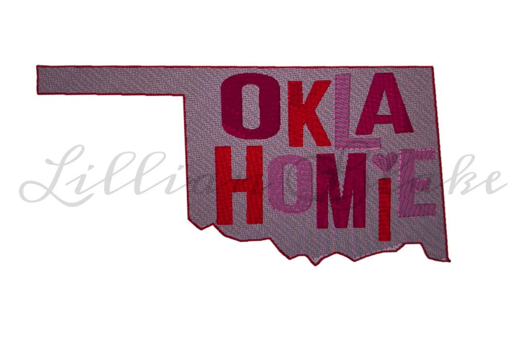 Oklahoma Okla Homie State Shape Machine Embroidery Design - Etsy