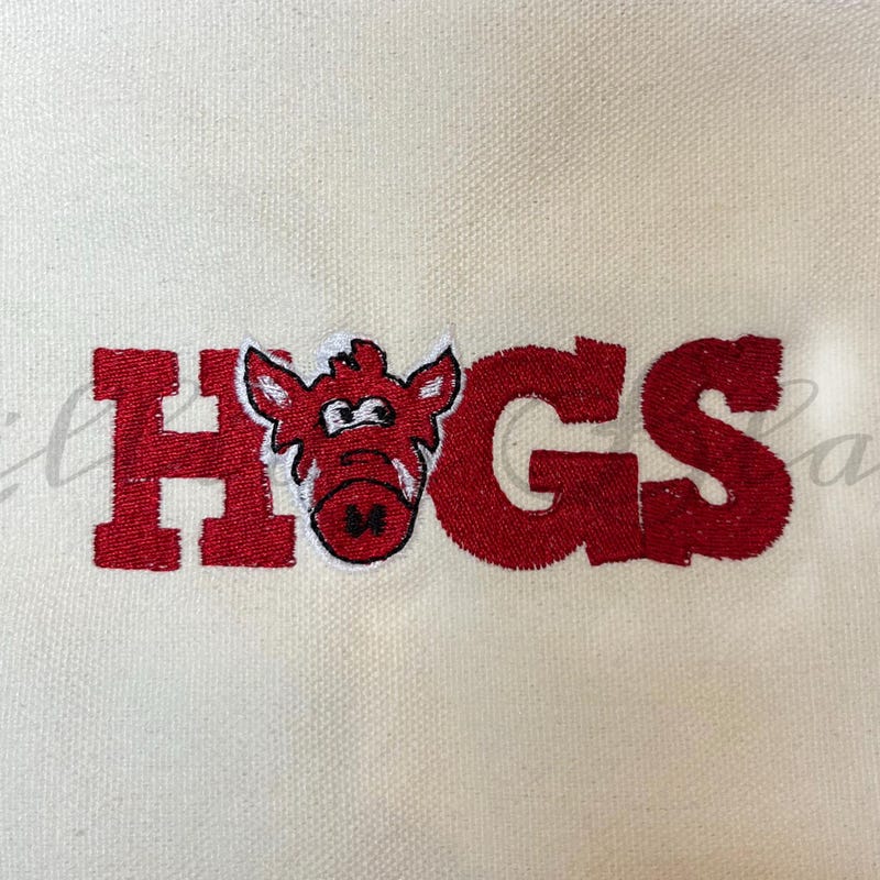 Razorback Embroidery Design - Etsy