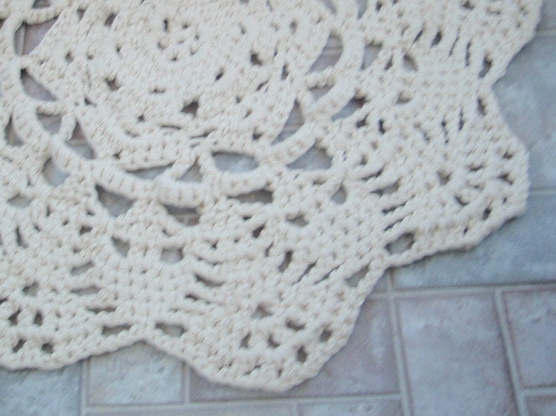 Hand Crochet Doily Rug 48 Round - Etsy