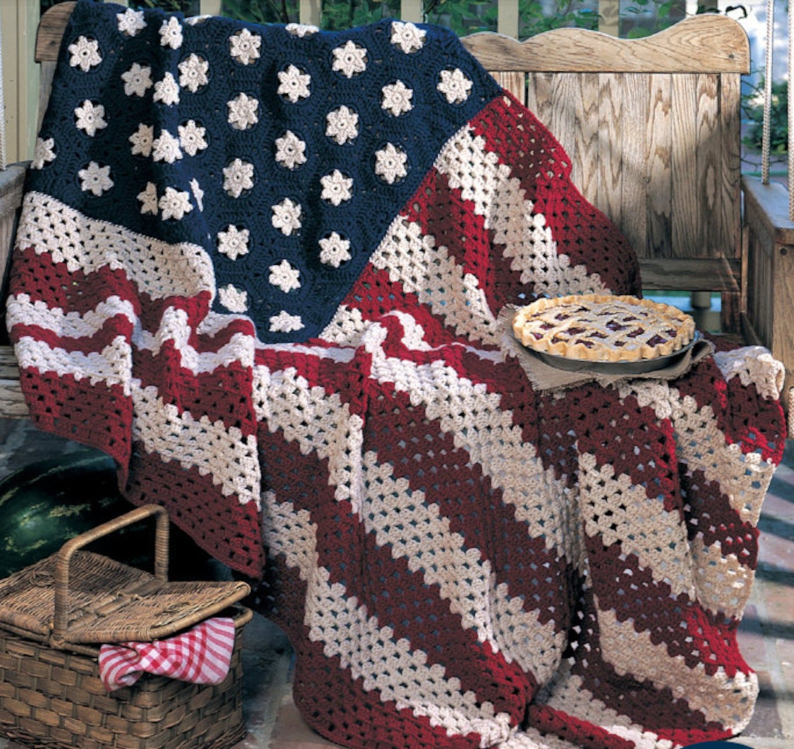 American Flag Afghan Hand Crochet - Etsy