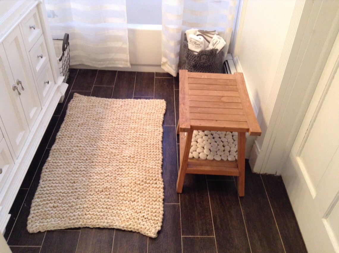 Chunky Knit Crochet Rug - Etsy