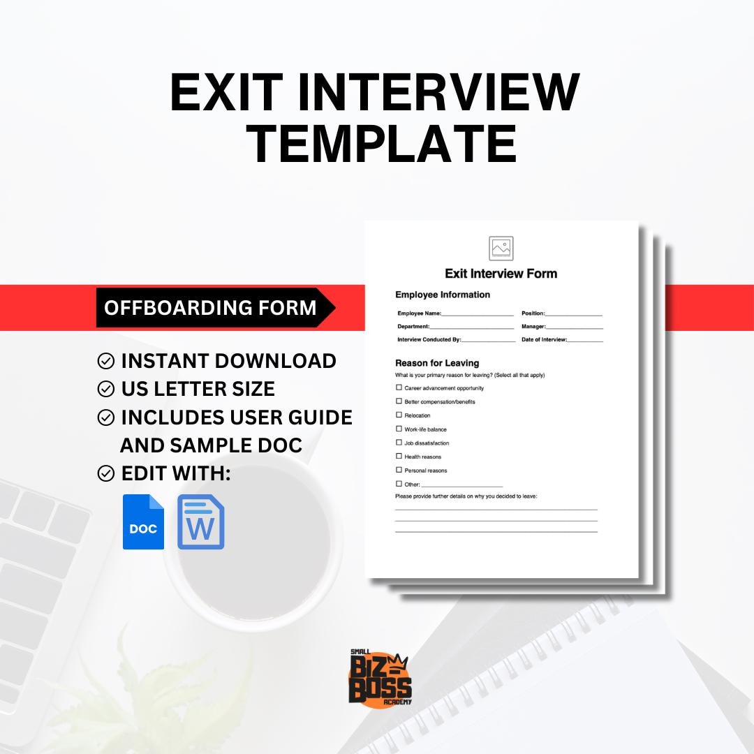 Employee Exit Interview Template HR Templates Human Resources Form ...