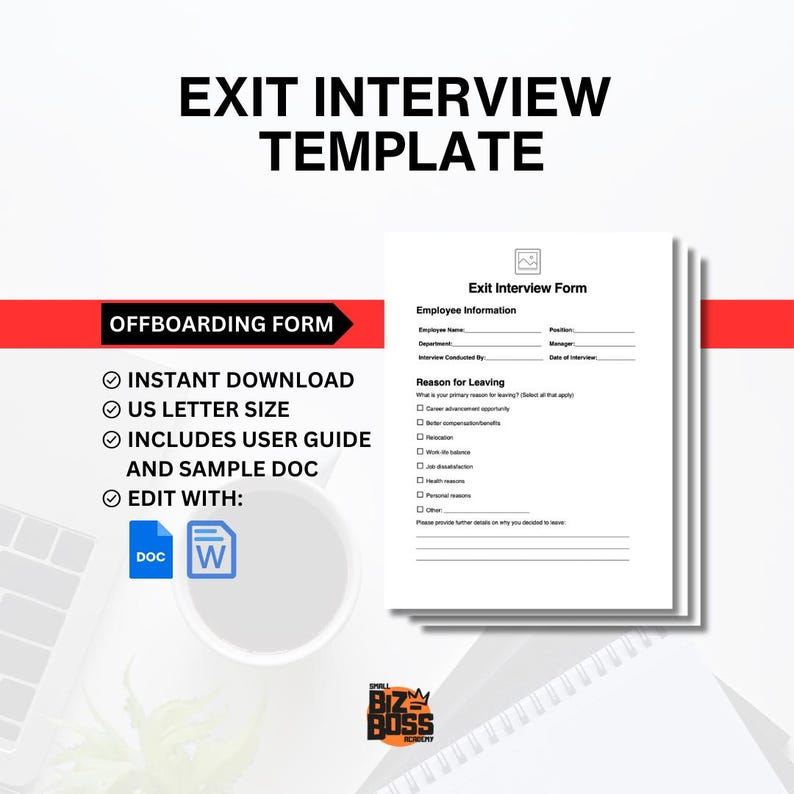 Employee Exit Interview Template HR Templates Human Resources Form ...