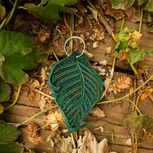 Leather Leaf Keychain - Etsy