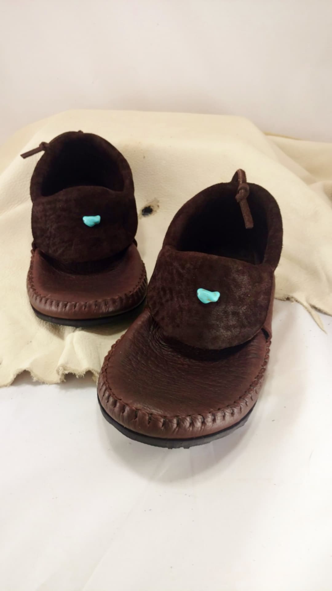 Leather Clean Cut Slip on Inca Moccasins With Stone Accent -minimalist ...