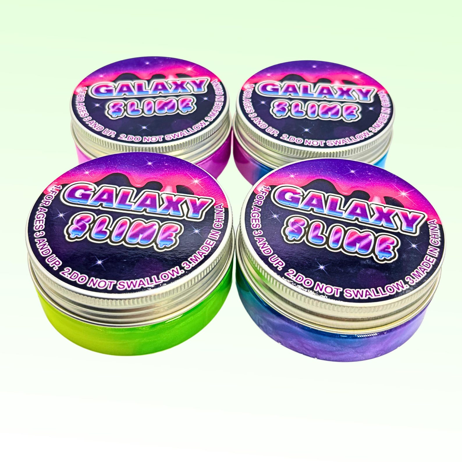 4-pack Galaxy Slime Set | Colorful 2-tone Slimes for Kids | Stretchy ...