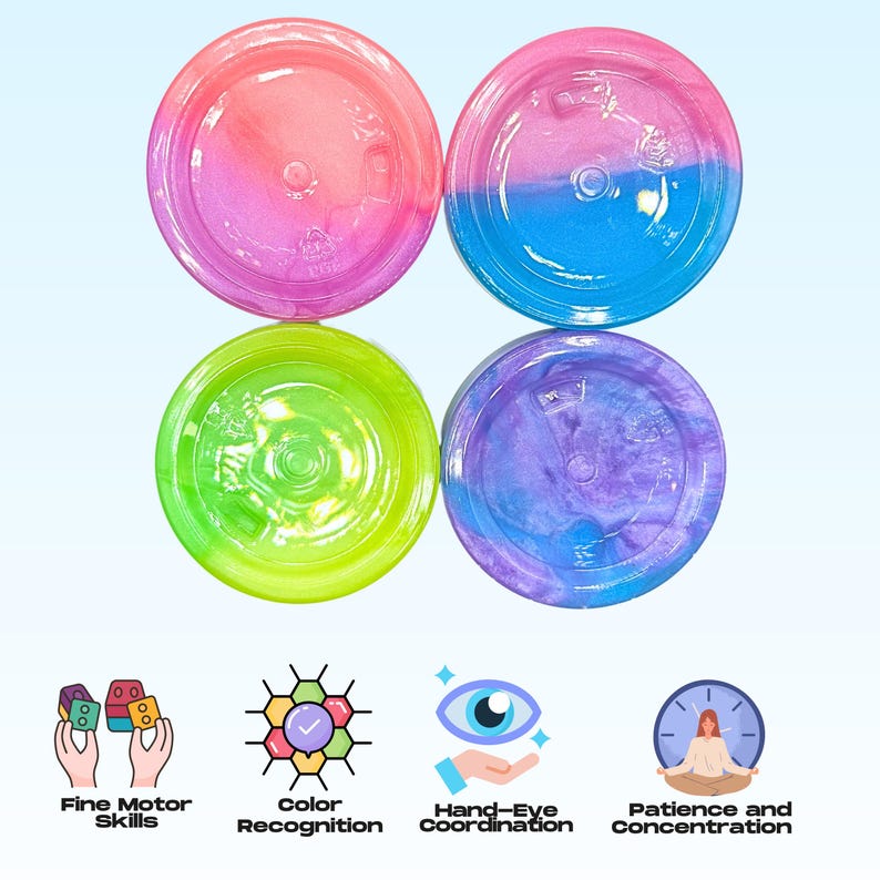4-pack Galaxy Slime Set | Colorful 2-tone Slimes for Kids | Stretchy ...