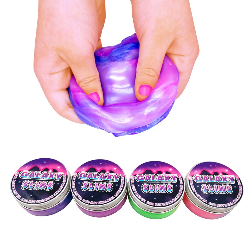 4-pack Galaxy Slime Set | Colorful 2-tone Slimes for Kids | Stretchy ...