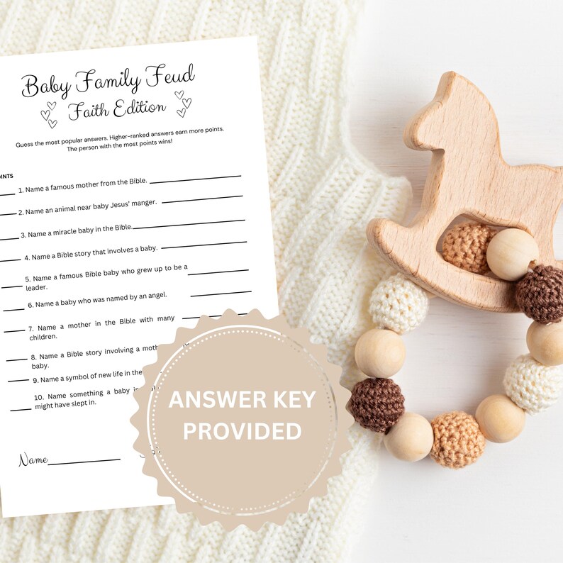 Christian Baby Shower Game, Family Feud Baby Shower Game, Christian ...