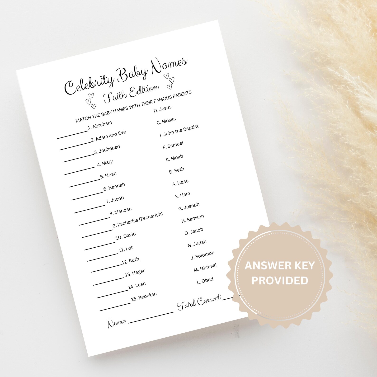 Christian Baby Shower Game, Christian Celebrity Baby Name Game, Name ...