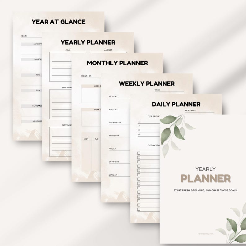2025 Printable Planner A4, A5 & US Letter PDF Daily, Weekly, Monthly ...