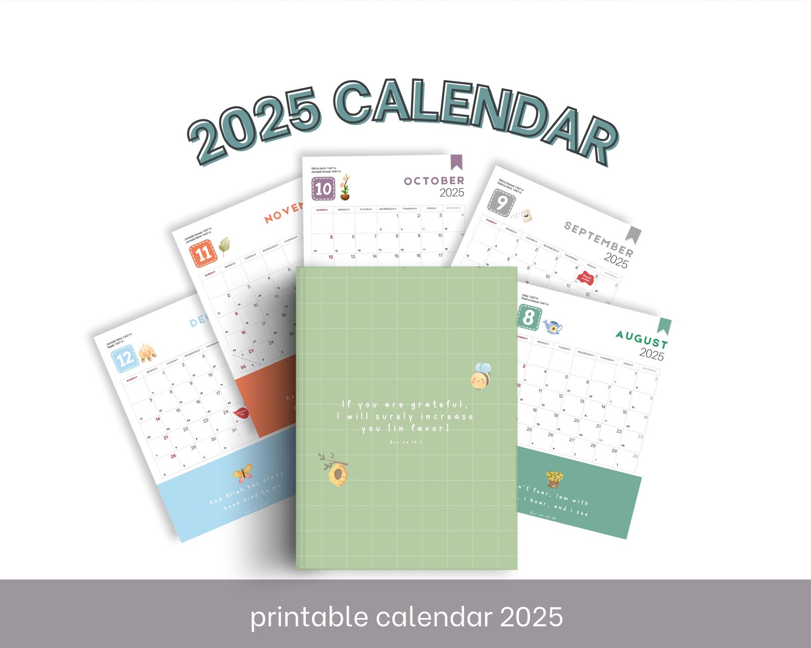 Printable Vertical Desk Calendar 2025, Islamic & Gregorian Desk ...